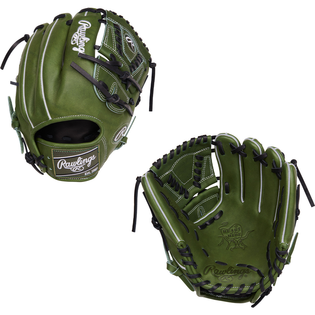 Rawlings Heart of the Hide Military Green 11.75" Infield Baseball Glove ...