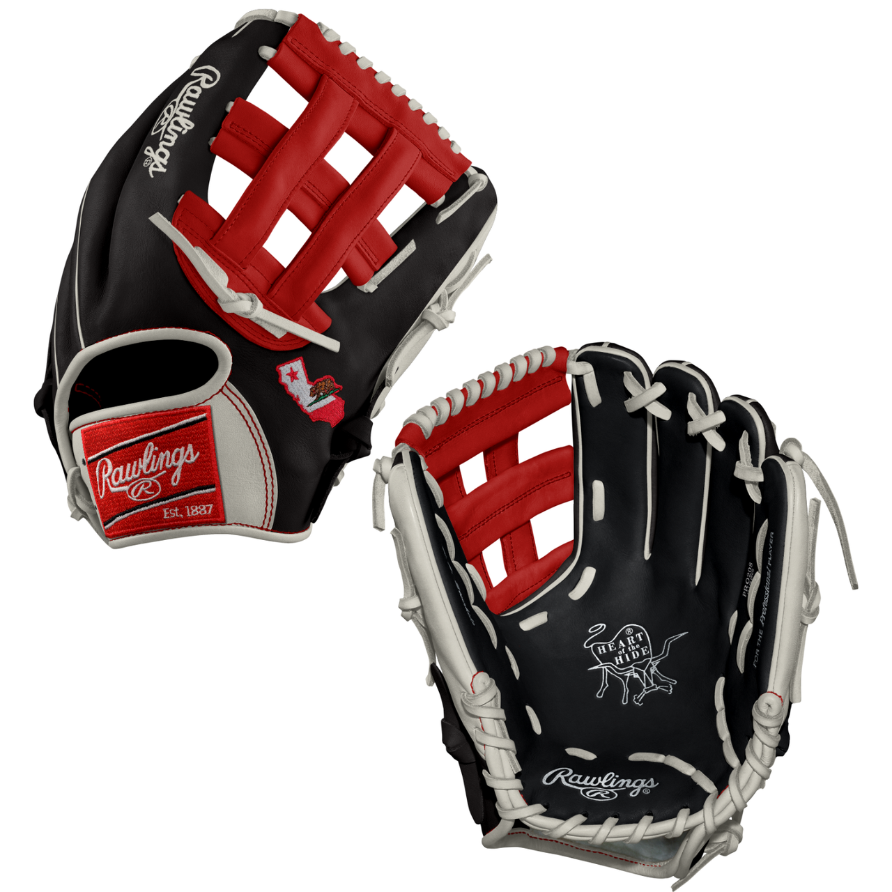 Rawlings Custom Heart of the Hide “CALI CRIMSON” 12.5” Outfield ...
