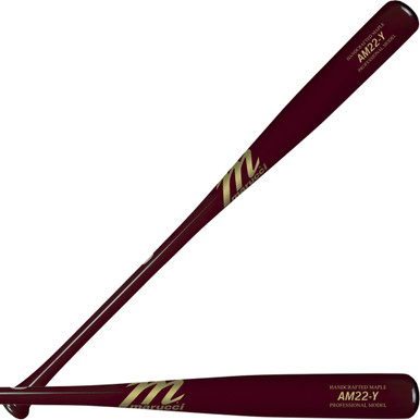 Marucci AM22 Youth Pro Model Maple Wood Baseball Bat Cherry/Cherry/Gold