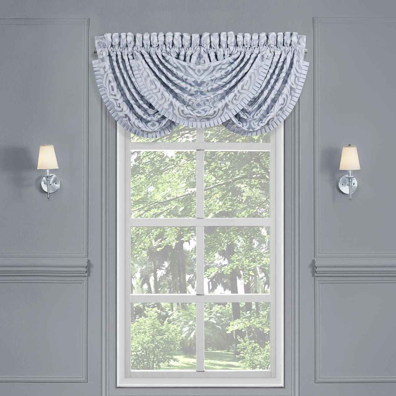 Liana Powder Blue Waterfall Valance by J Queen New York | Paul's Home ...