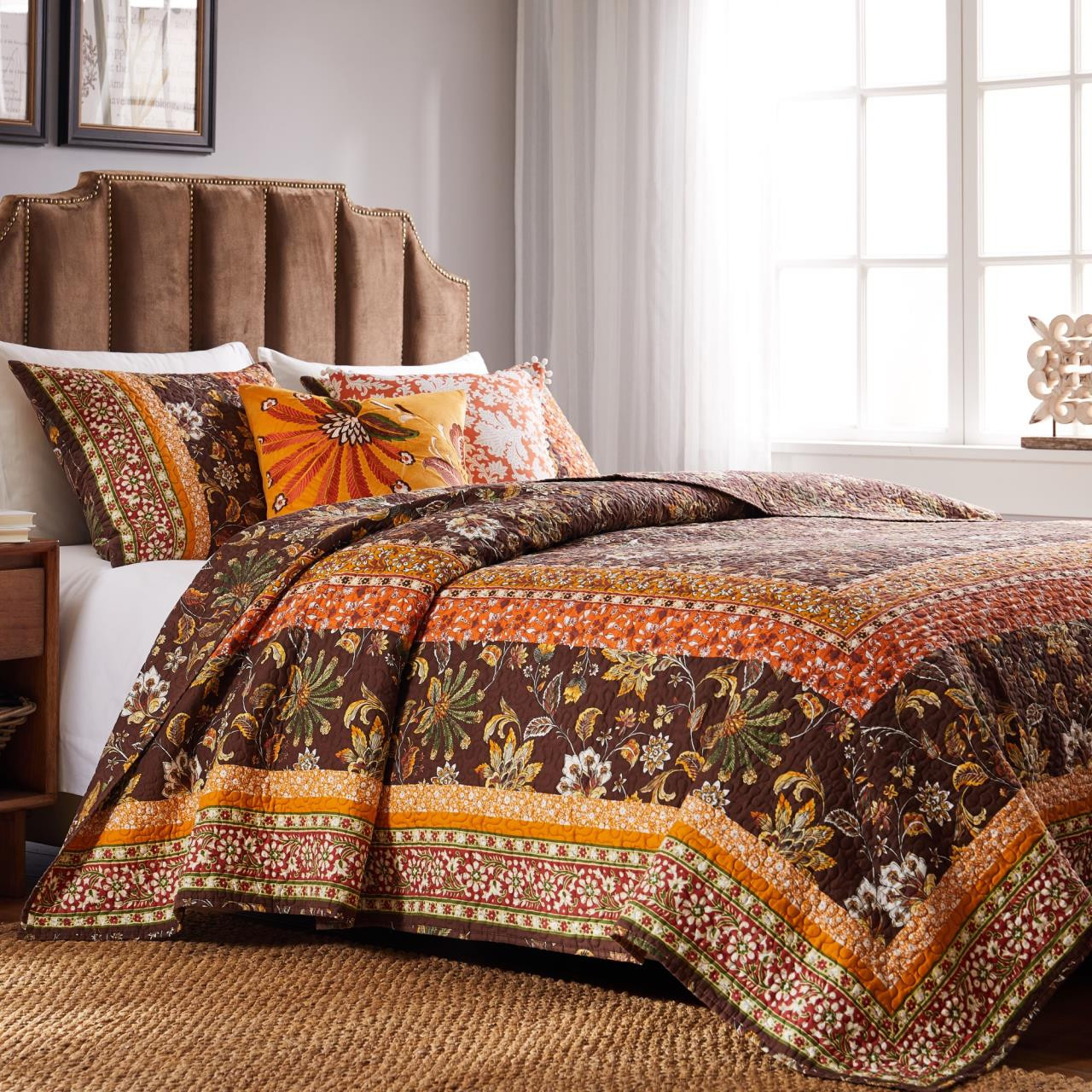 Audrey Chocolate Quilt Collection by Greenland Home Fashions | Paul's ...