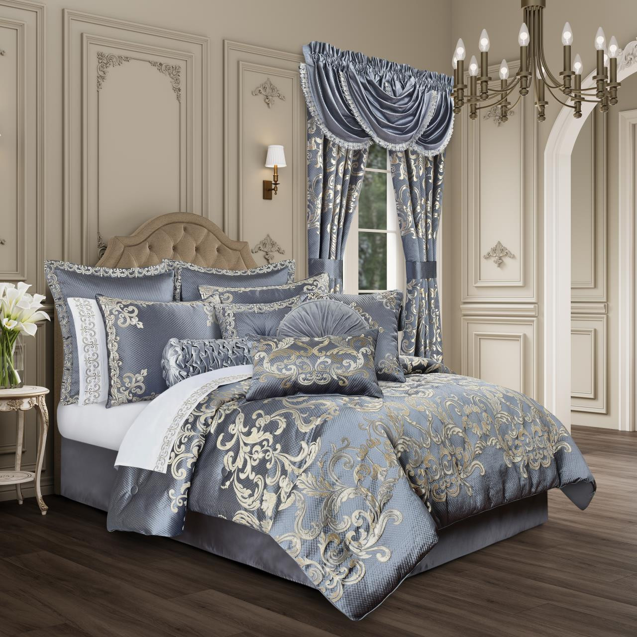 Dicaprio Powder Blue Comforter Set by J Queen New York | Paul's Home ...