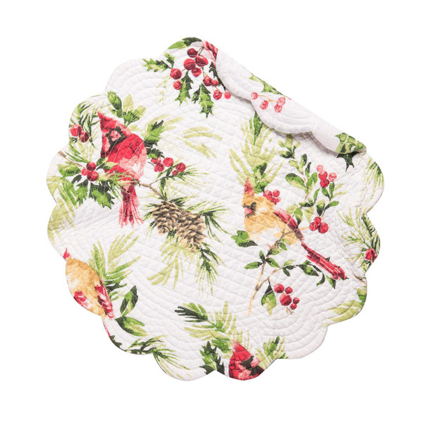 Ruby Cardinal Round Placemat Set of 6 by C&F Home | Paul's Home Fashions