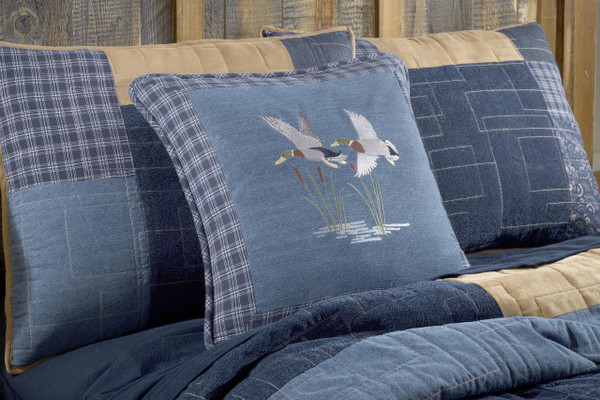 Donna Sharp Denim Square Duck Pillow - Paul's Home Fashions