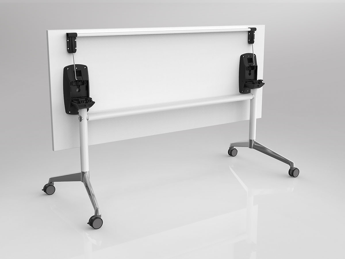 Simple Flip Top Table on Wheels - Chrome Feet - Urban Hyve