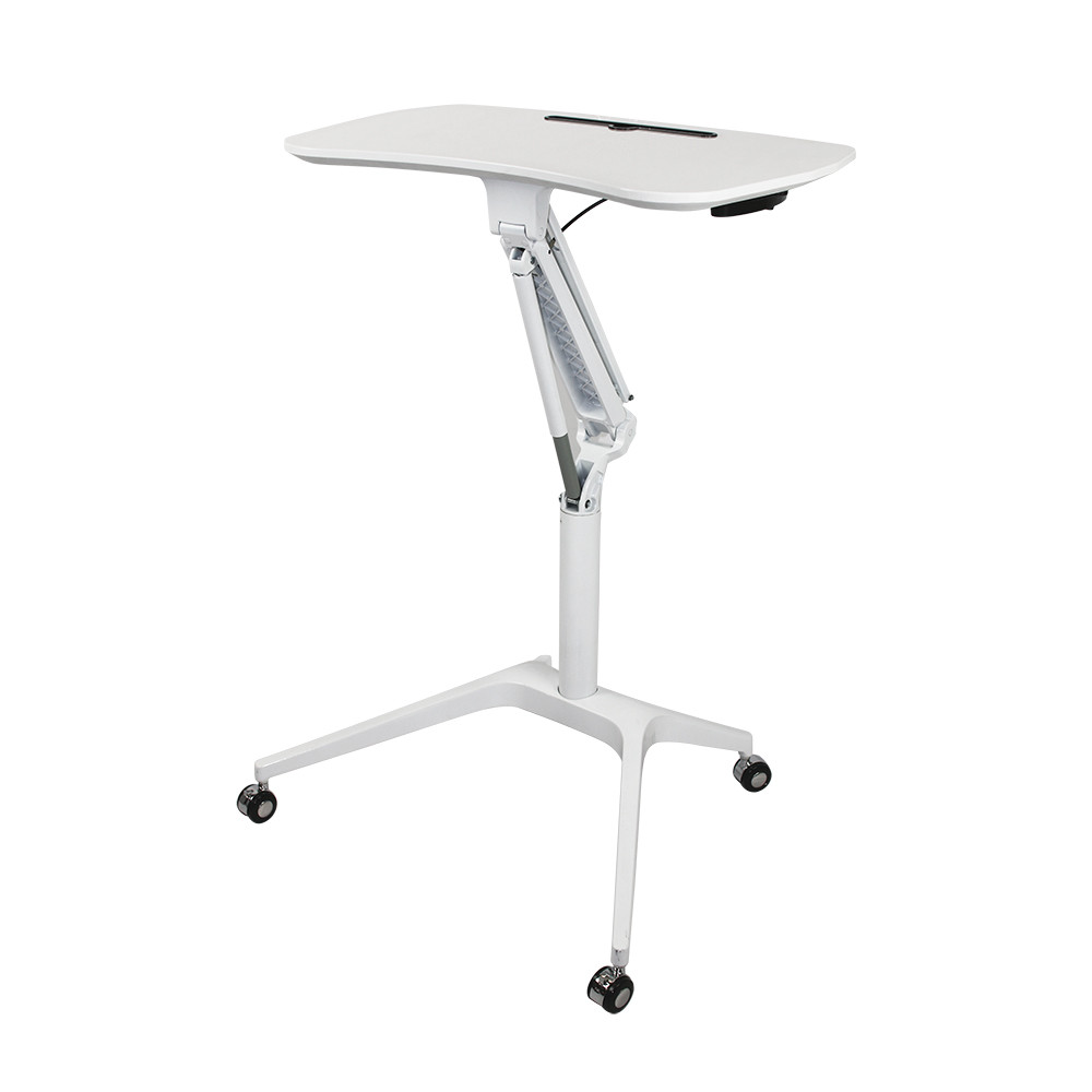 Stockholm Modern Manual Height Adjustable Table / Desk on Wheels ...