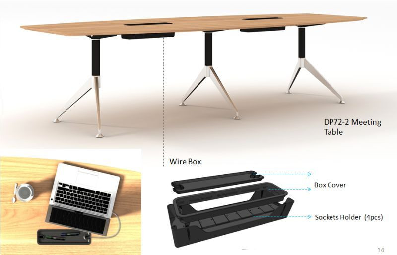 Potenza Modern 10 Person Boardroom Table - Urban Hyve