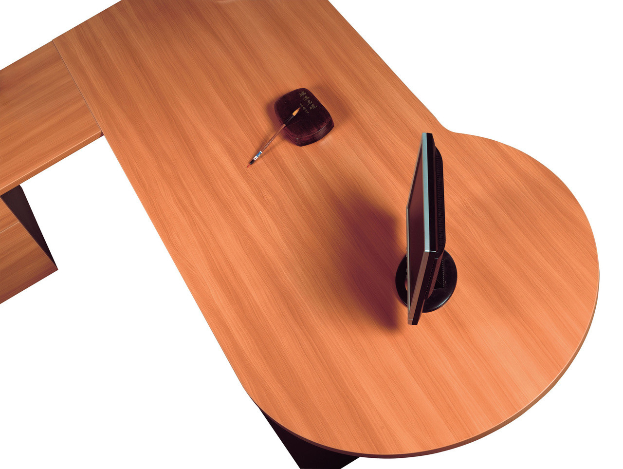 OM P Shape Office Desk with Top 25mm - Urban Hyve