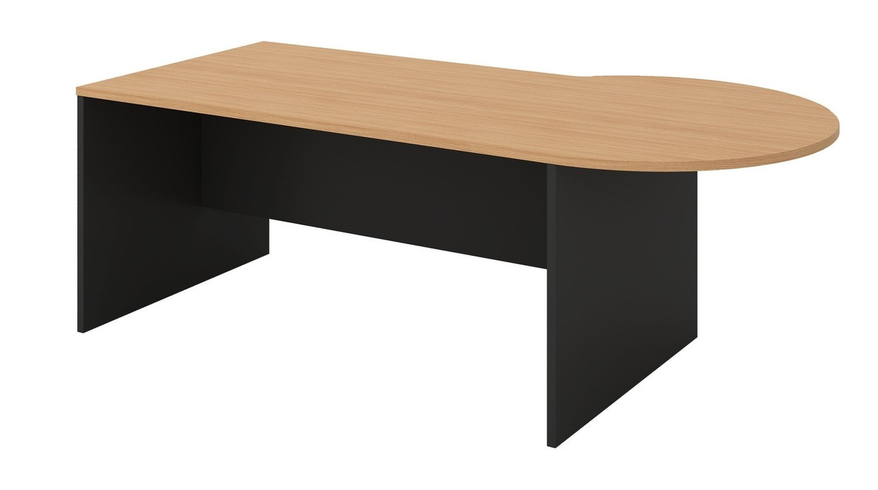 OM P Shape Office Desk with Top 25mm - Urban Hyve