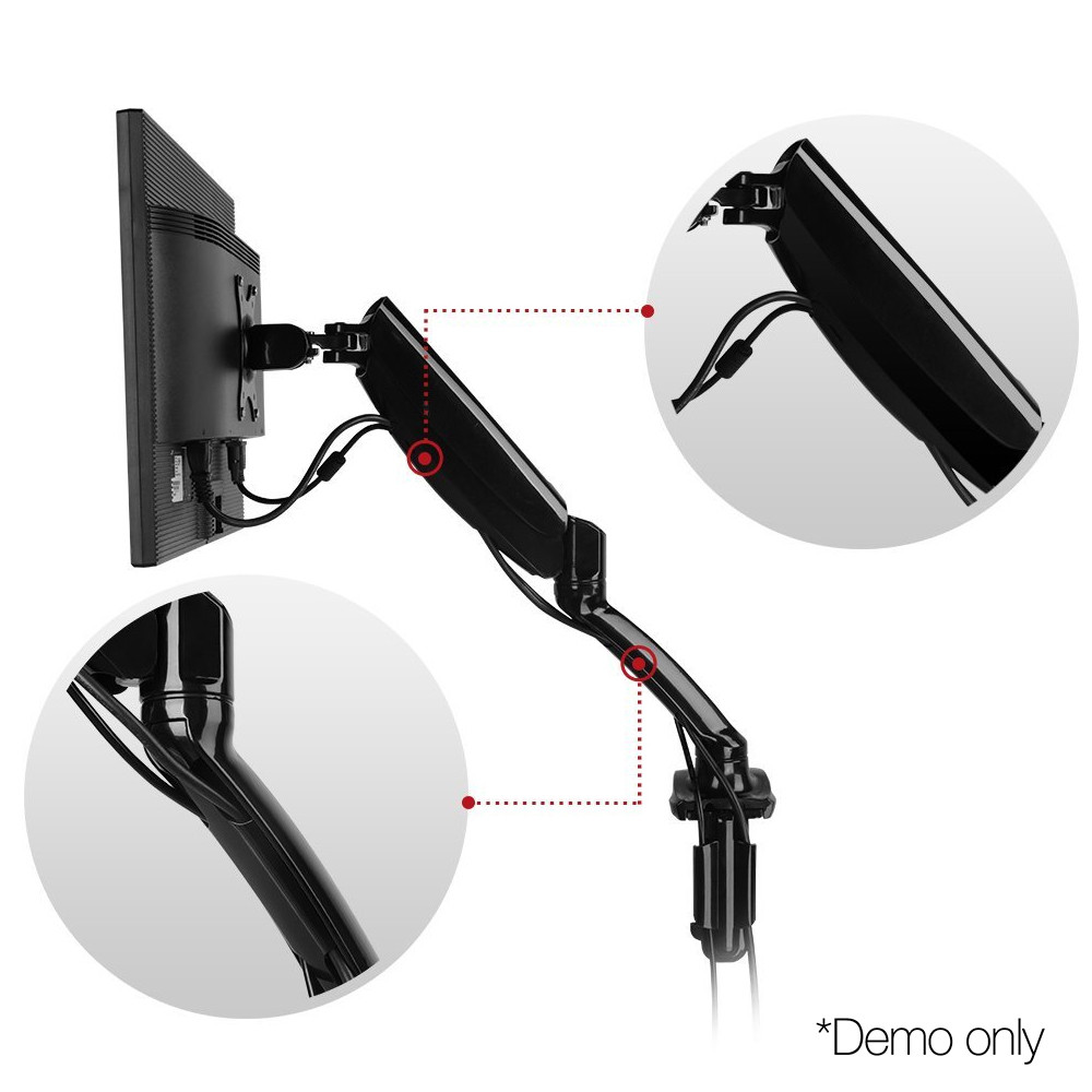 Adjustable C-Clamp/Grommet Black Single Mounted Monitor Arms - Urban Hyve