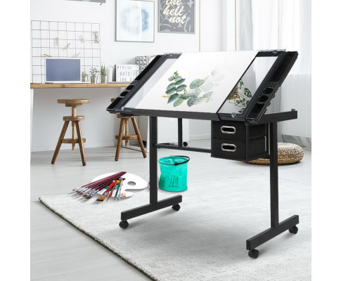 Artiss Black Adjustable Drawing Desk - Urban Hyve