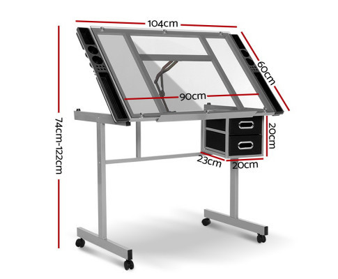 Artiss Black Adjustable Drawing Desk - Urban Hyve