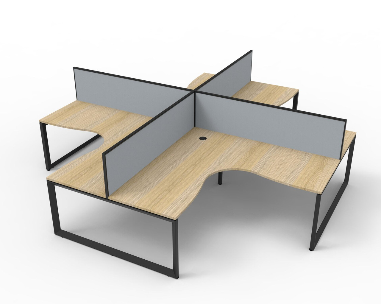 Deluxe Quick Infinity 4 Person Corner Office Workstation POD With ...
