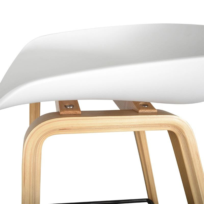 Ellie White and Natural Bar Stool - Urban Hyve