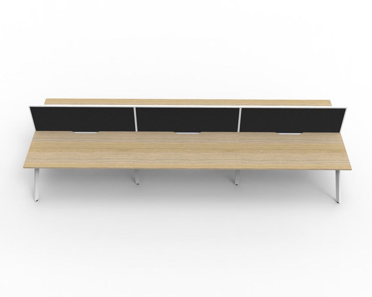Fluid 6 Person Double Sided Workstation With Screen - Urban Hyve