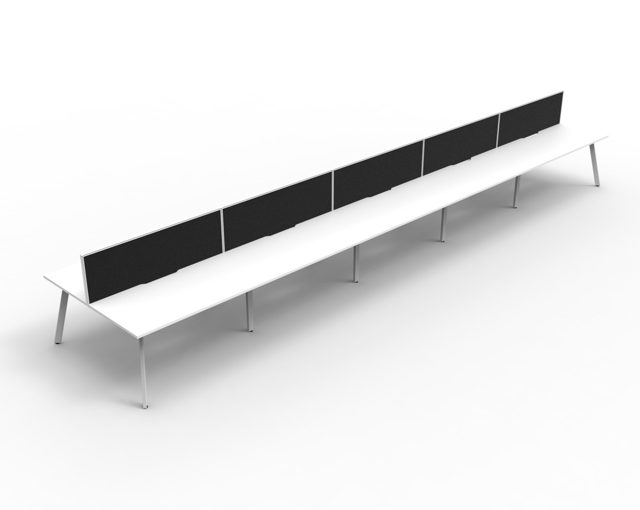 Fluid 10 Person Double Sided Workstation With Screen - Urban Hyve