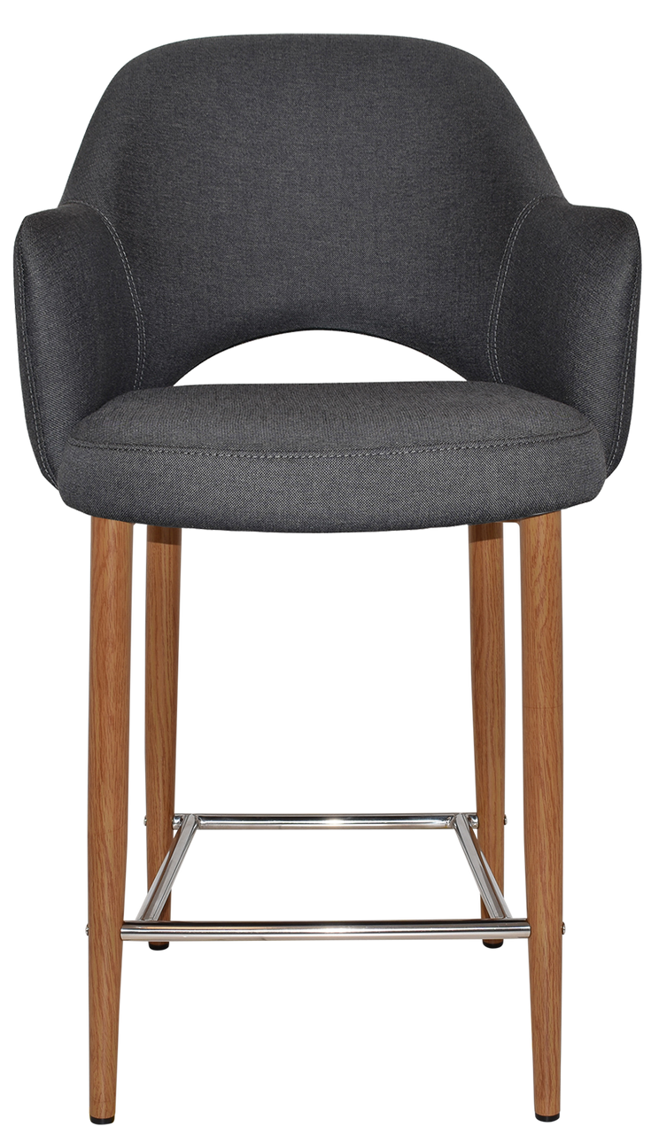 Albury 650 Metal Light Oak Arm Stool - Urban Hyve