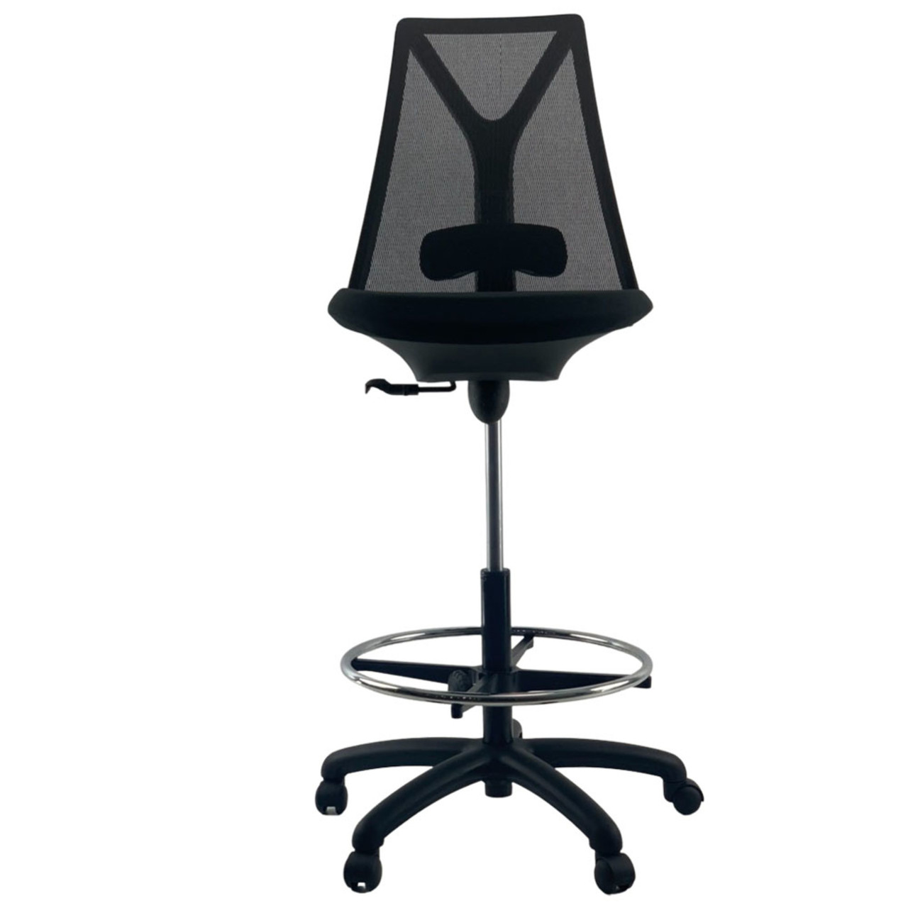 Robin Black Mesh Chrome Base Drafting Chair - Urban Hyve