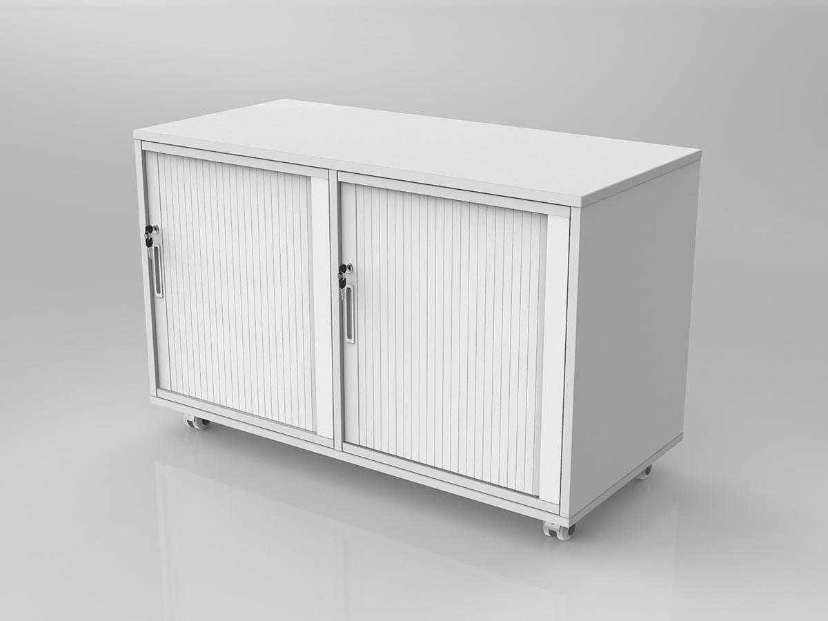 Mobile Caddy Pedestal With 2 Tambour Insert - Urban Hyve