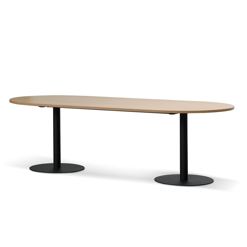Natural 2.4m Oval Meeting Table - Urban Hyve
