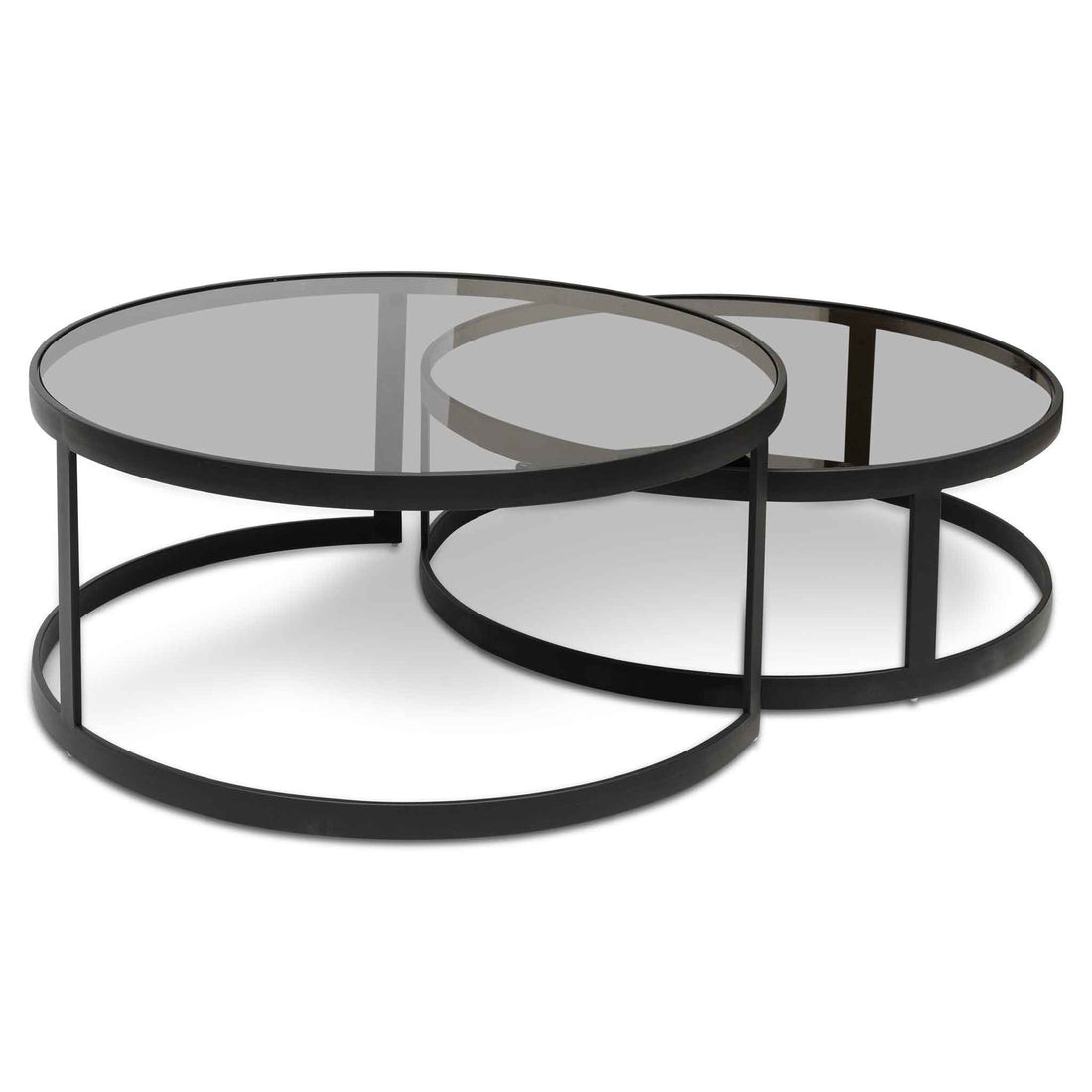 Nested Grey Glass Coffee Table - Urban Hyve