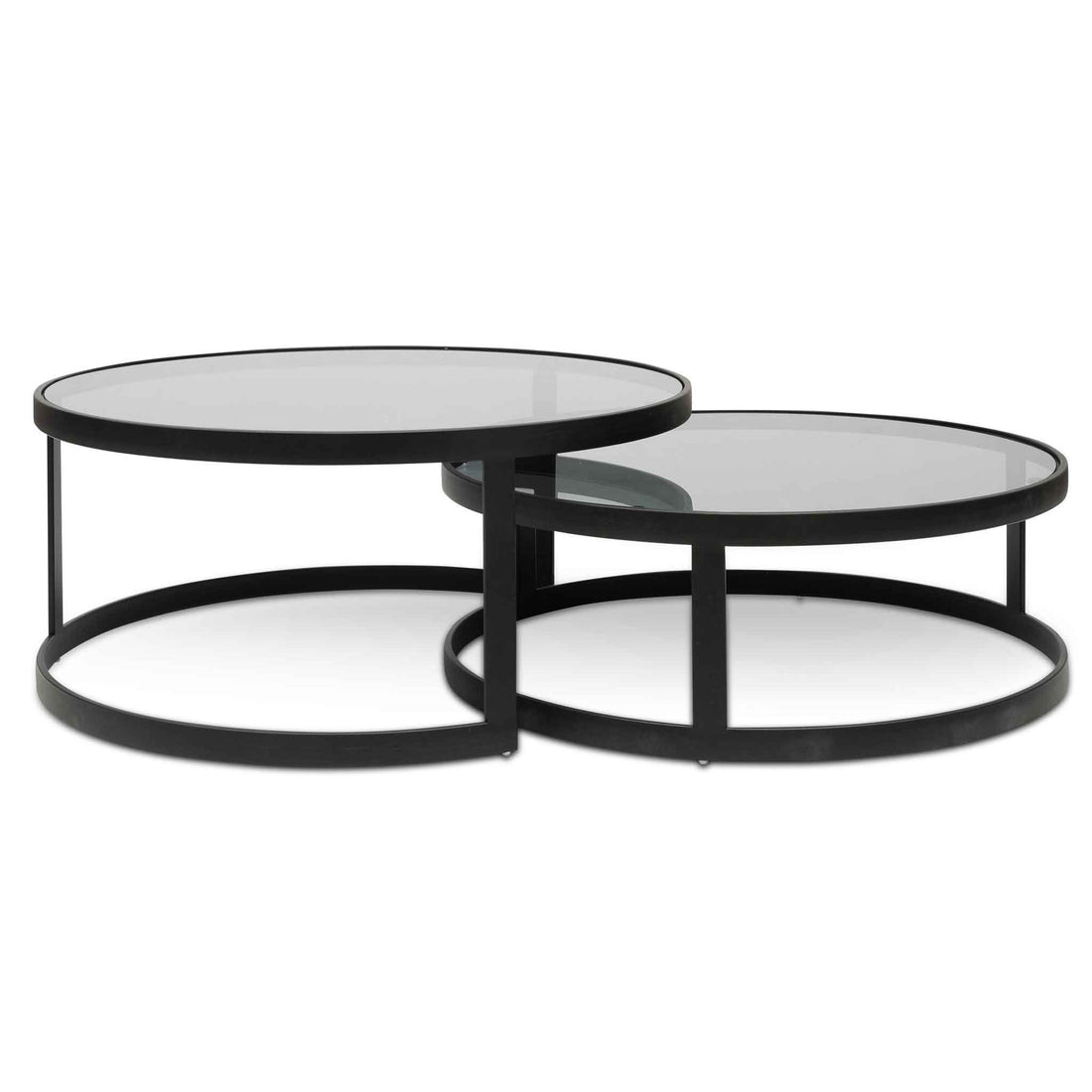 Nested Grey Glass Coffee Table - Urban Hyve