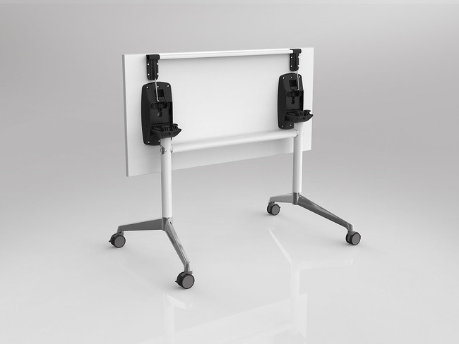 Simple Flip Top Table on Wheels - Chrome Feet - Urban Hyve