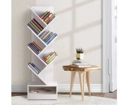 Henry Display 7 Tier- White Tree Bookshelf Book Rack Bookcase - Urban Hyve