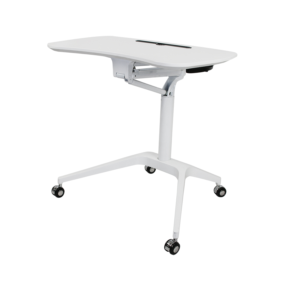 Stockholm Modern Manual Height Adjustable Table / Desk on Wheels ...
