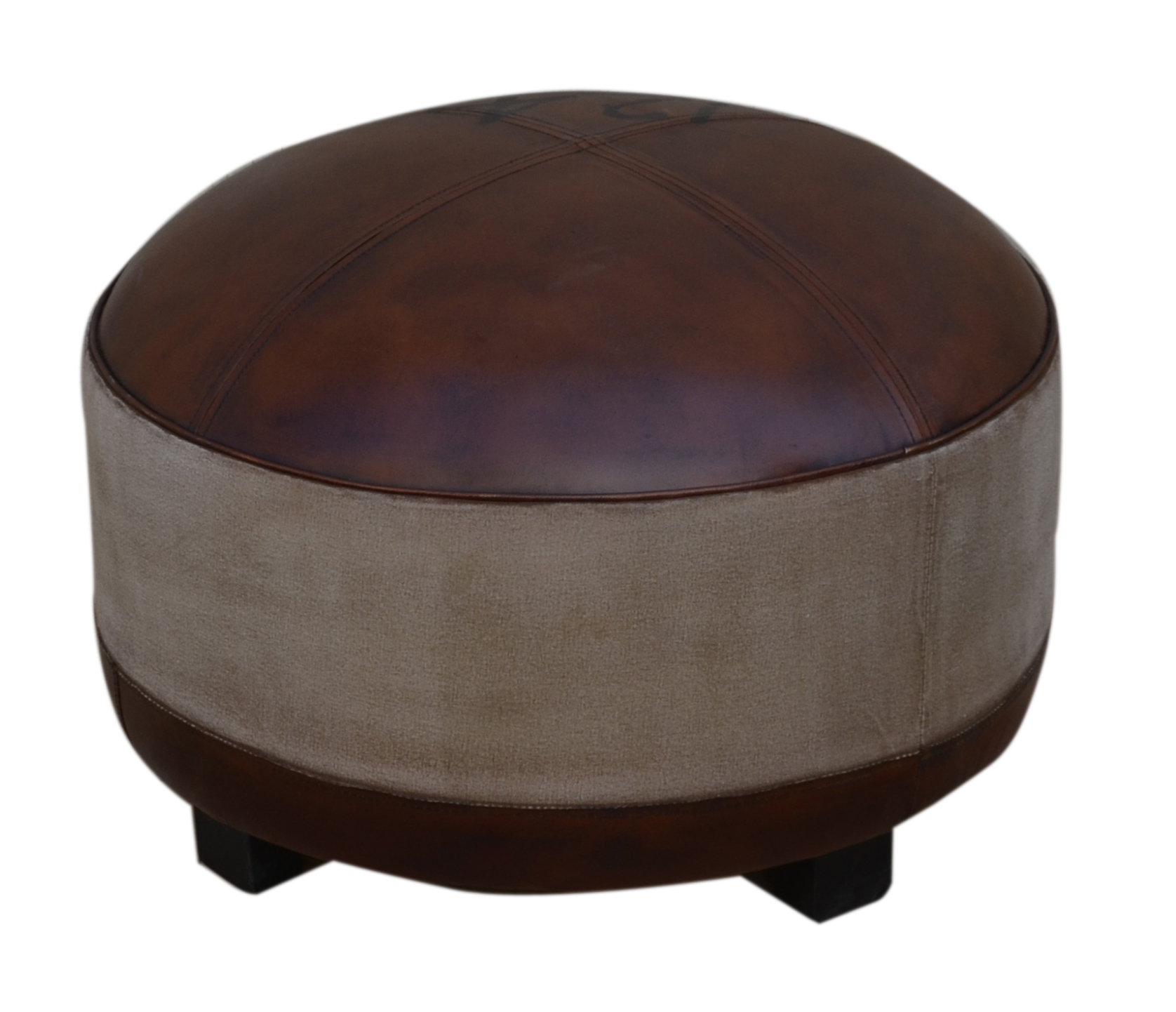 James Vintage Leather Ottoman - Urban Hyve
