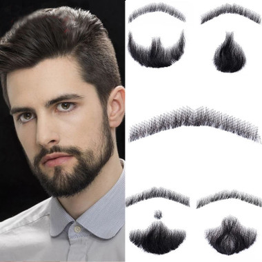 Remeehi Seamless Neat Thin Pu Professional Fake Beard Party Men ...