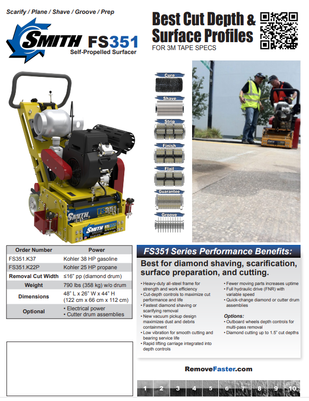 Smith FS351 Self-Propelled Surfacer - Gas Powered