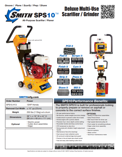Smith SPS10 Deluxe Multi-Use Surface Preparator - Gas Powered