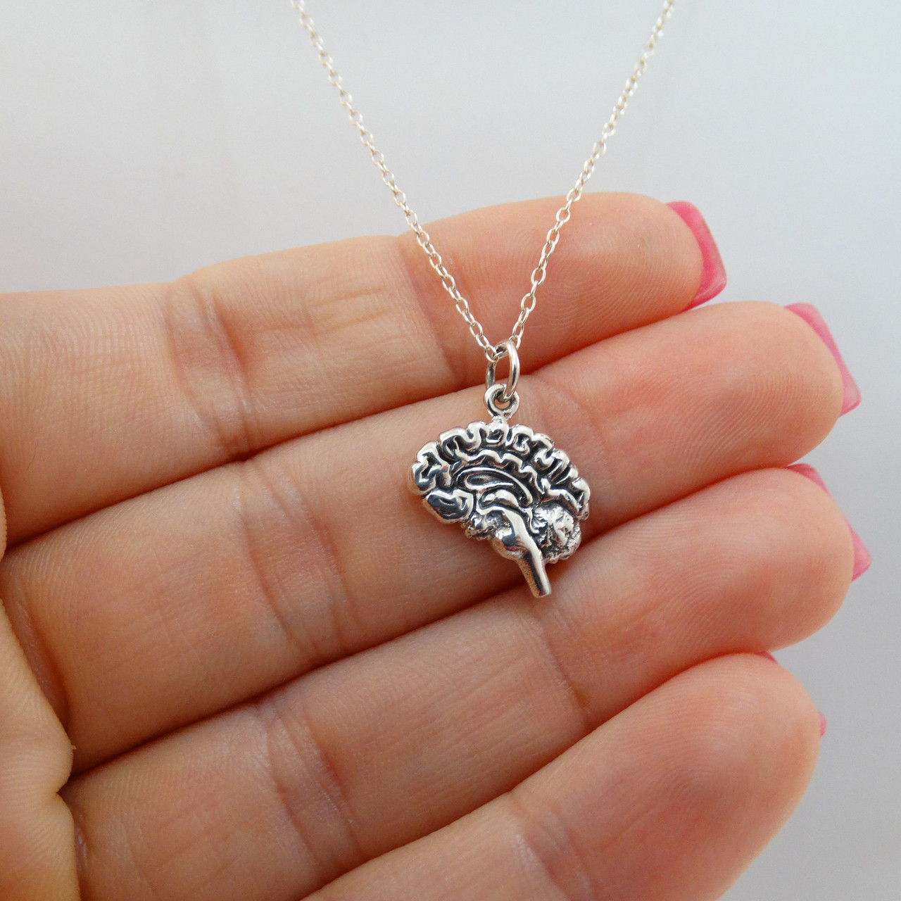 Anatomical Brain Necklace in Sterling Silver | FashionJunkie4Life.com