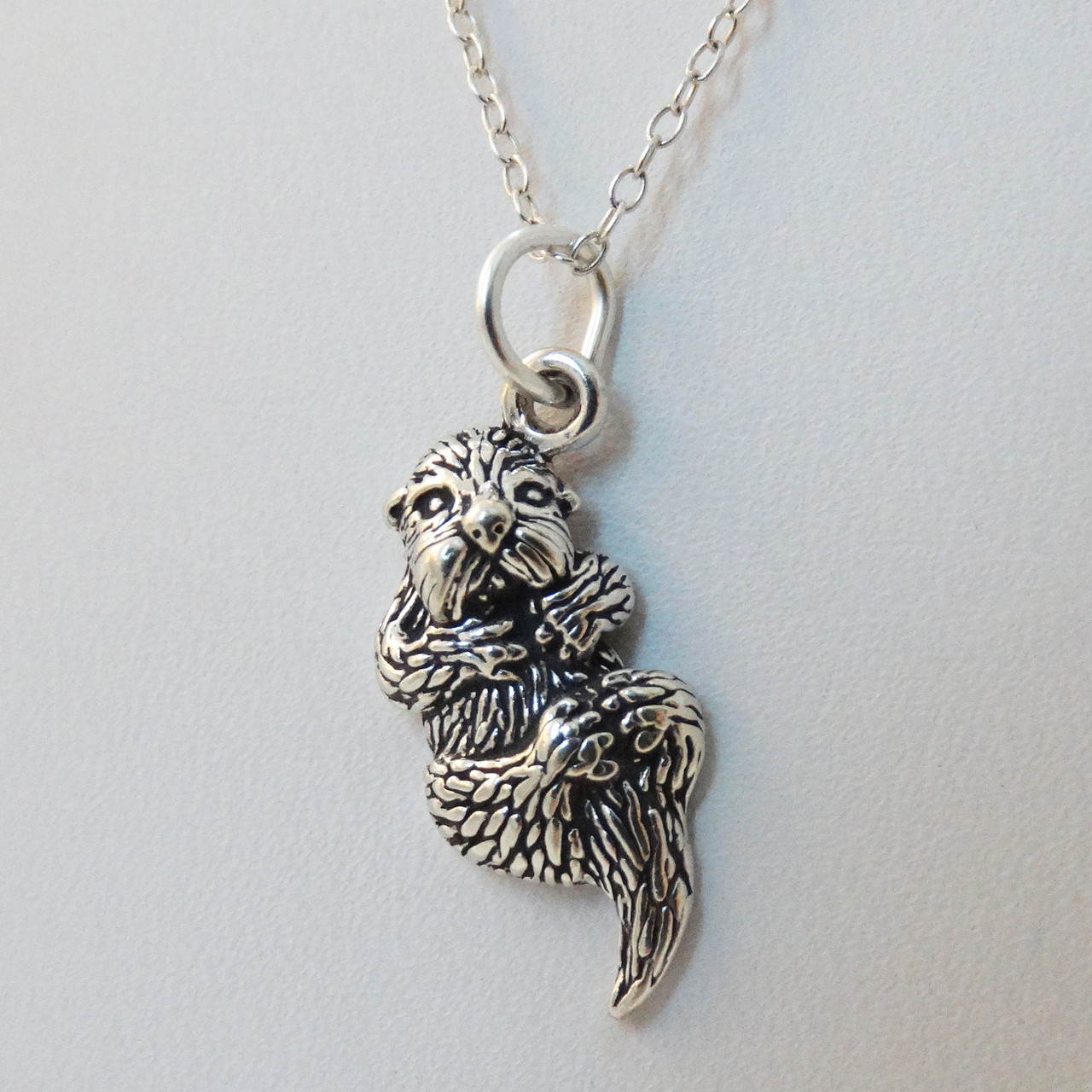 Sea Otter Charm Necklace in Sterling Silver | FashionJunkie4Life.com
