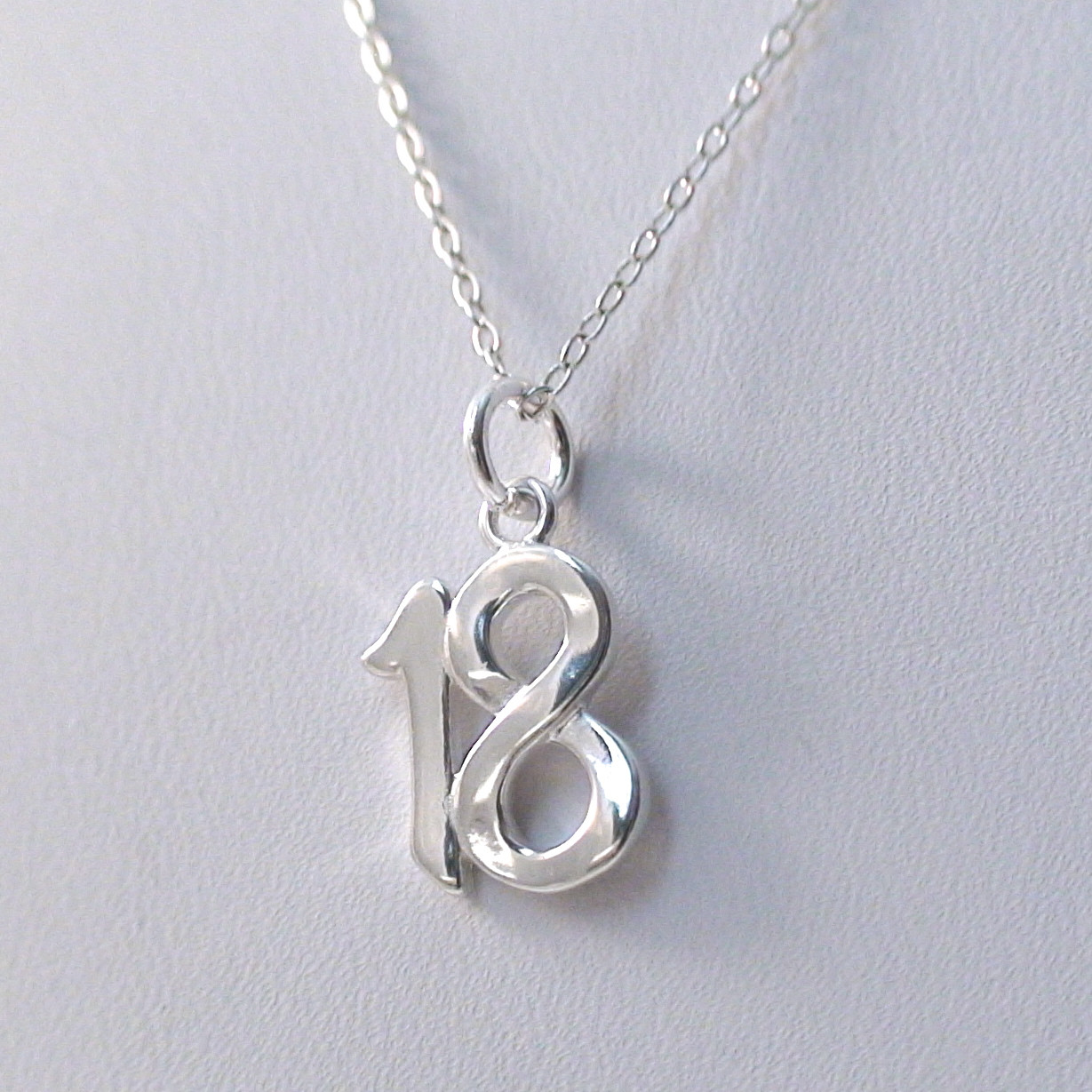 Sterling Silver Number 18 Necklace | FashionJunkie4Life