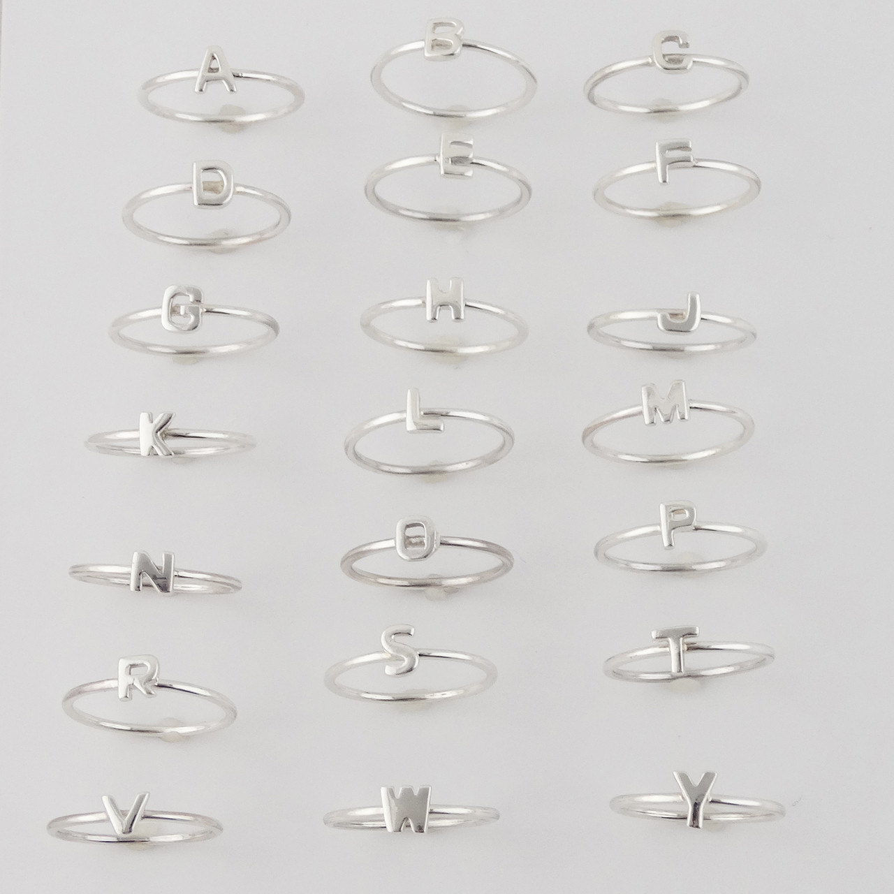 Sterling Silver Stacking Letter Ring | FashionJunkie4Life.com