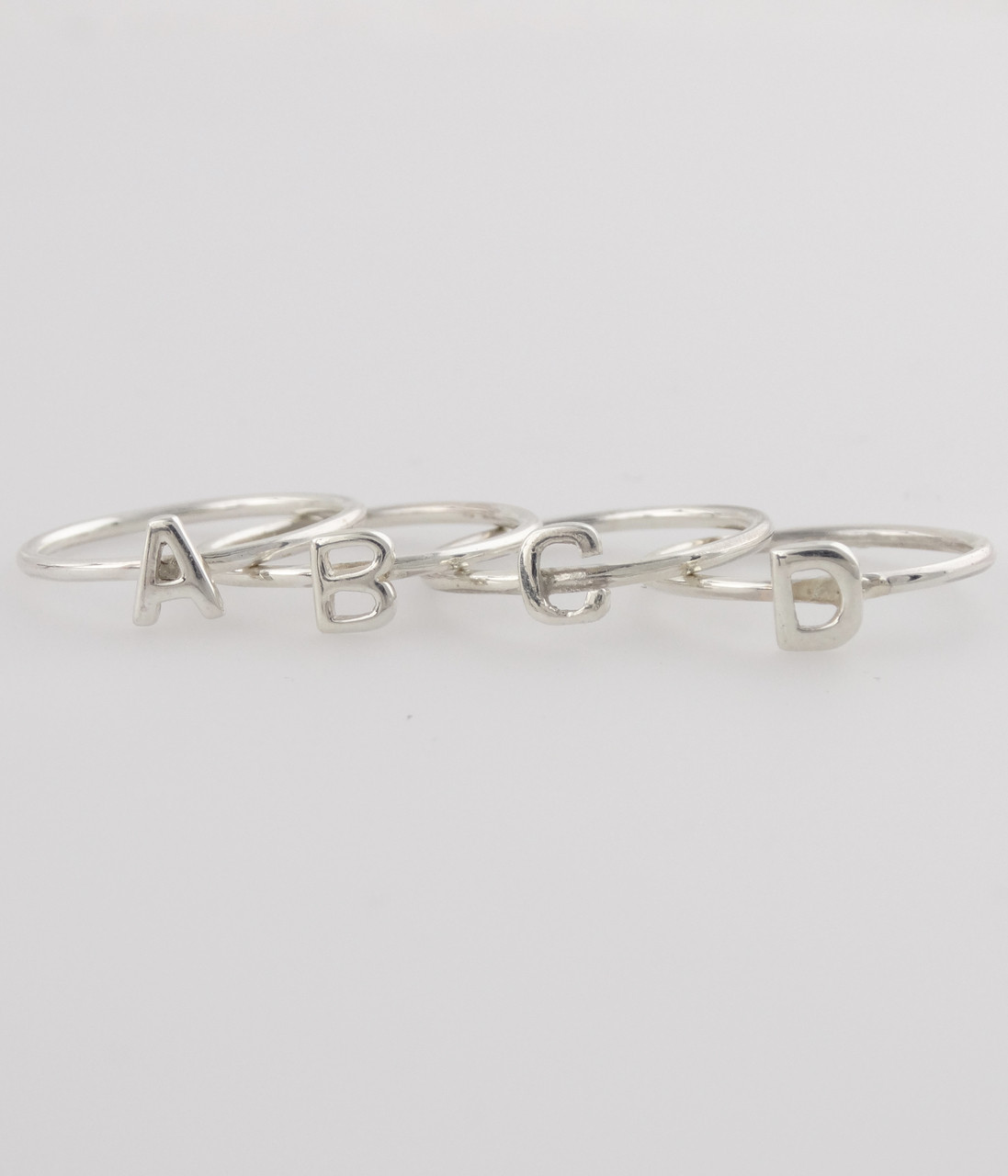 Sterling Silver Stacking Letter Ring | FashionJunkie4Life.com