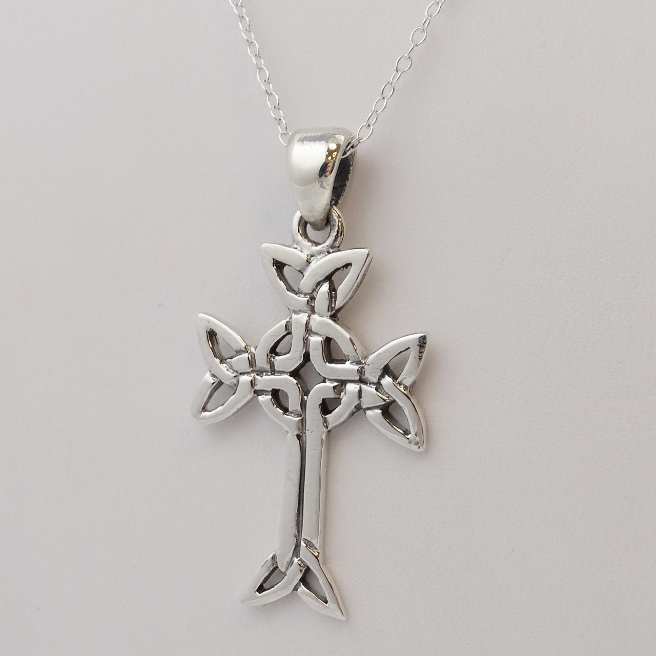 Sterling Silver Celtic Trinity Cross Necklace | FashionJunkie4Life