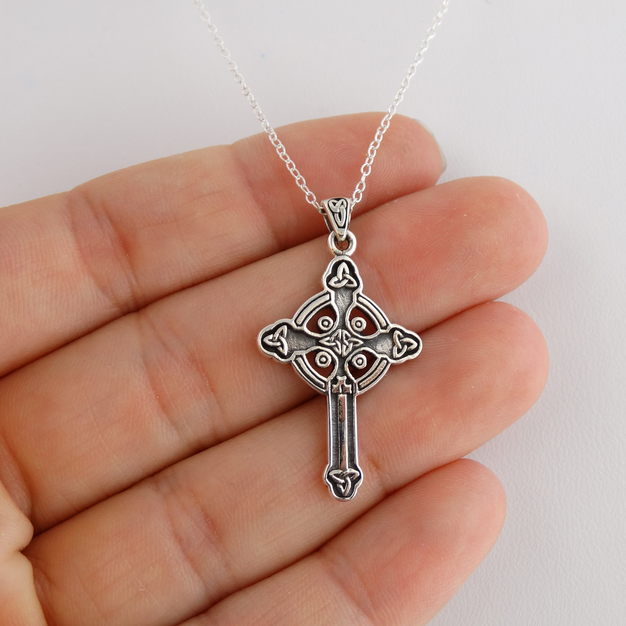 Sterling Silver Celtic Trinity Cross Necklace | FashionJunkie4Life
