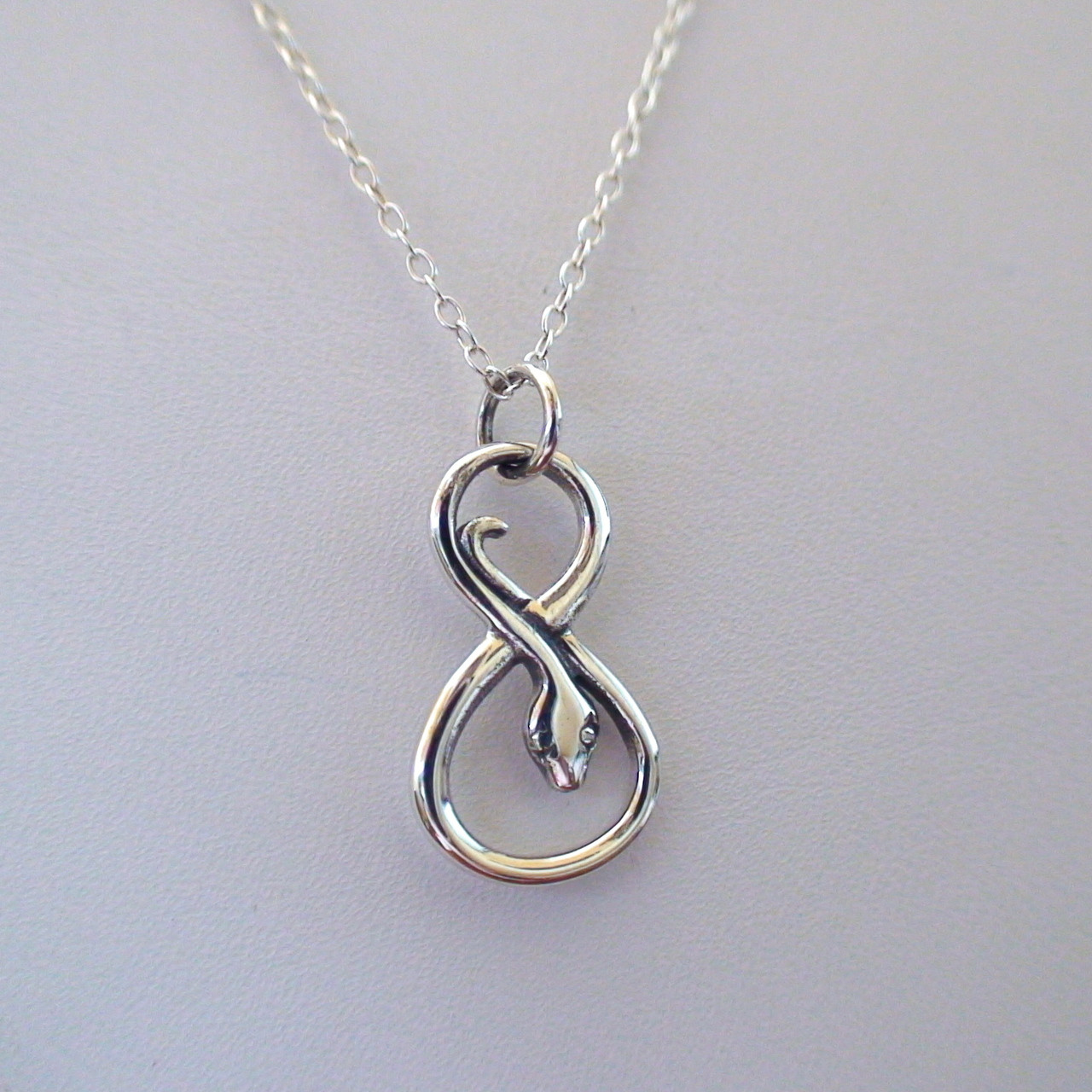 Sterling Silver Snake Infinity Necklace | FashionJunkie4Life