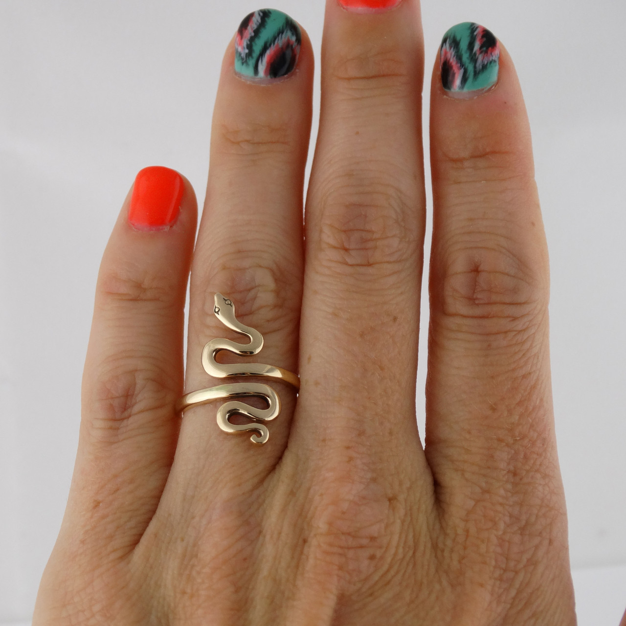 Adjustable Snake Ring - Natural Bronze