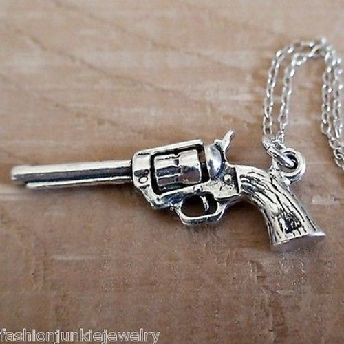 Revolver Gun Necklace - 925 Sterling Silver