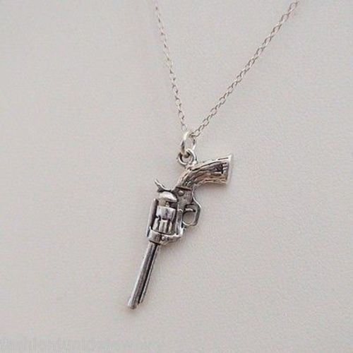 Revolver Gun Necklace - 925 Sterling Silver