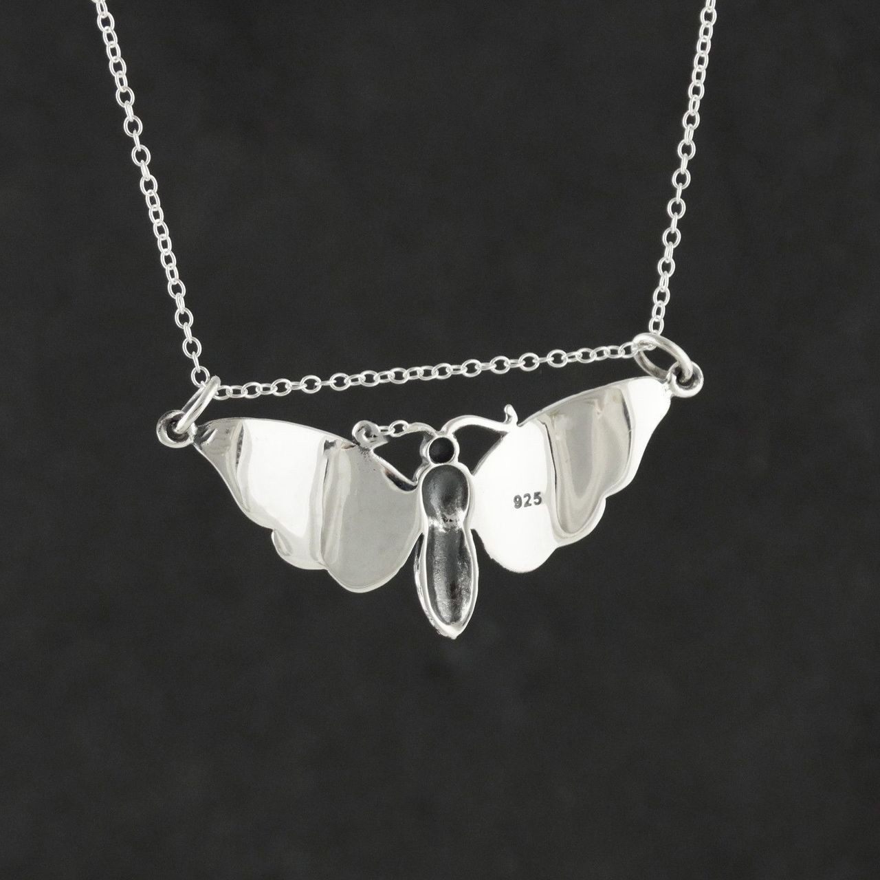 Death's Head Hawk Moth Necklace - 925 Sterling Silver - FashionJunkie4Life