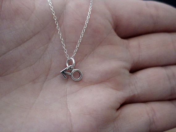 MALE SYMBOL - Sterling Silver Charm Necklace