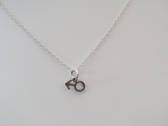 MALE SYMBOL - Sterling Silver Charm Necklace