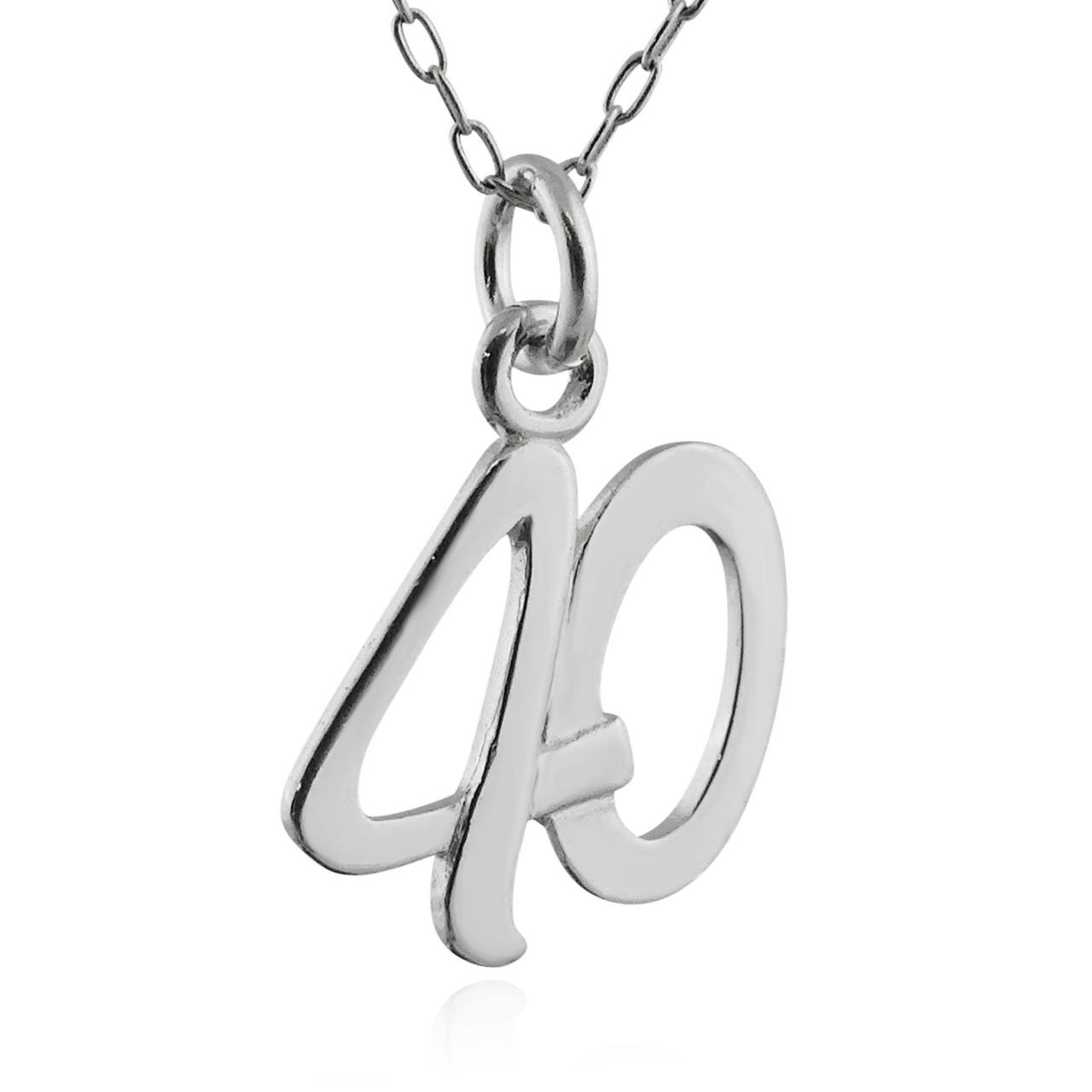 Number 40 Charm Necklace - 925 Sterling Silver - FashionJunkie4Life
