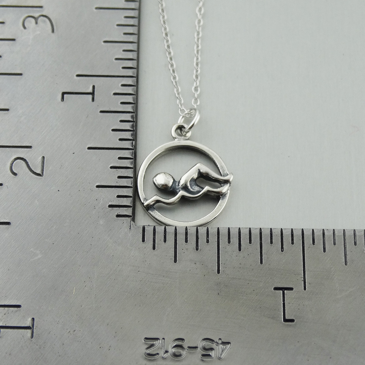 Swimmer Pendant Necklace - Sterling Silver - FashionJunkie4Life