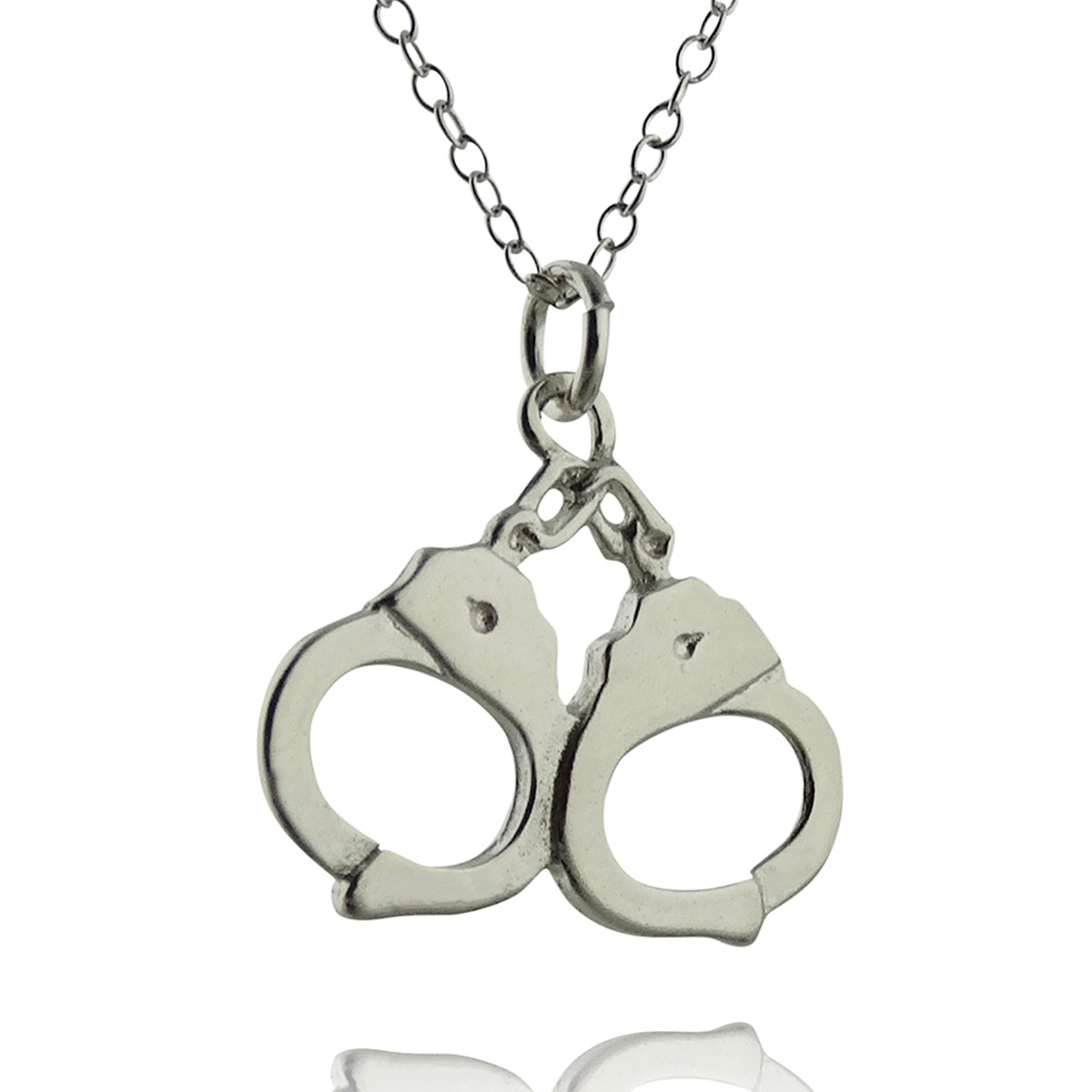 Handcuff Charm Necklace - Sterling Silver - FashionJunkie4Life
